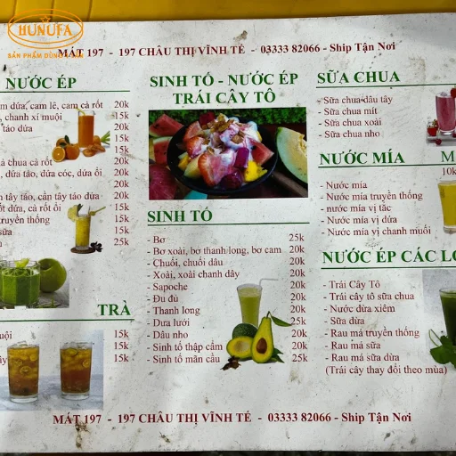 Cách thiết kế mẫu menu sinh tố, nước ép trái cây đẹp, ấn tượng